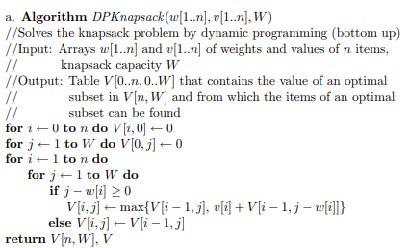 Solved a Algorithm DPK napsack(w[1..n].0[1...), W) //Solves | Chegg.com