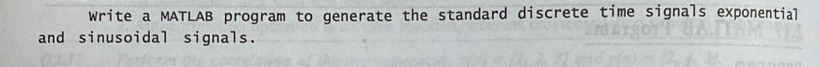 Solved write a MATLAB program to generate the standard | Chegg.com