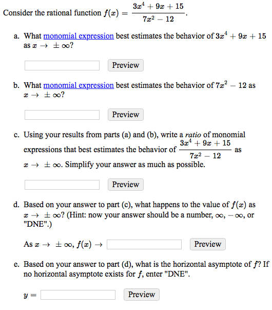 Solved 34 9 15 Consider the rational function f(x) 7x2 12 a. | Chegg.com