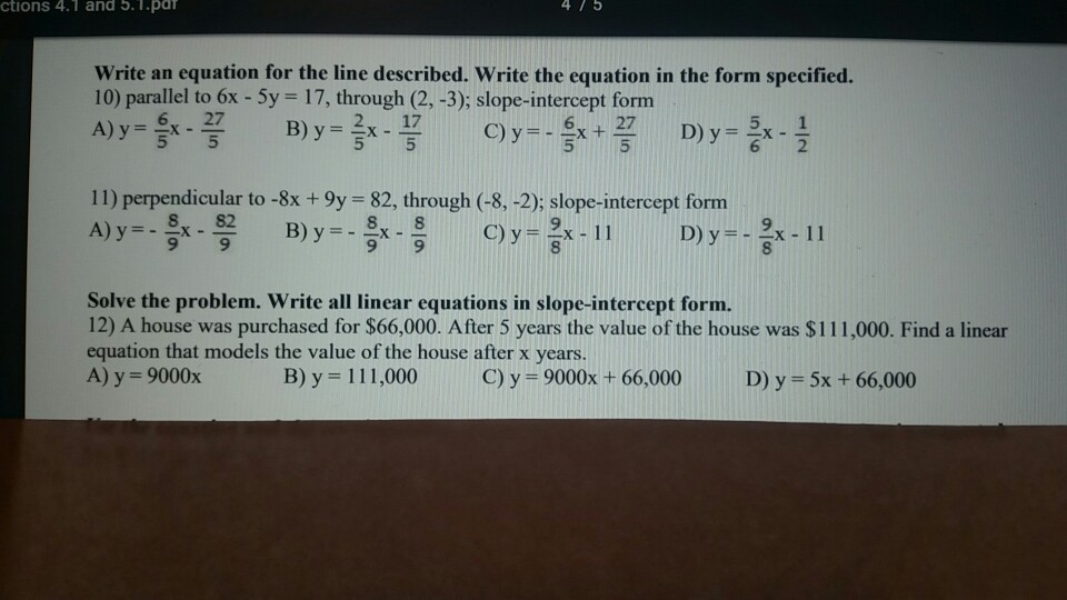 Solved ctions 4.1 and 5.1.pa 475 Write an equation for the | Chegg.com Solved ctions 4.1 and 5.1.pa 475 Write an equation for the | Chegg.com