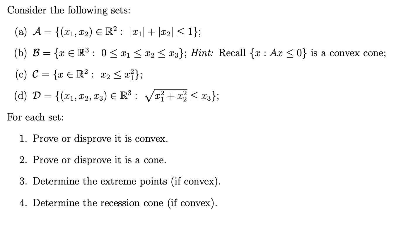 Consider the following sets: (a) | Chegg.com