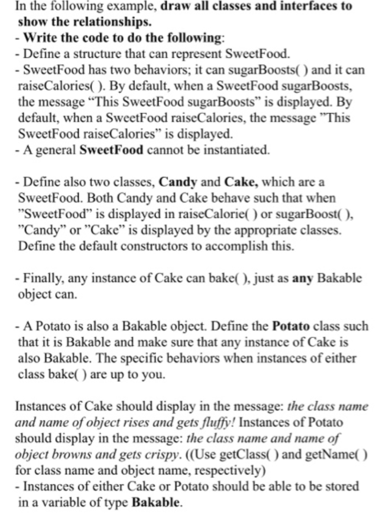 Solved In the following example, draw all classes and | Chegg.com