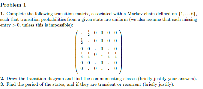 Solved Problem 1 1. Complete the following transition | Chegg.com