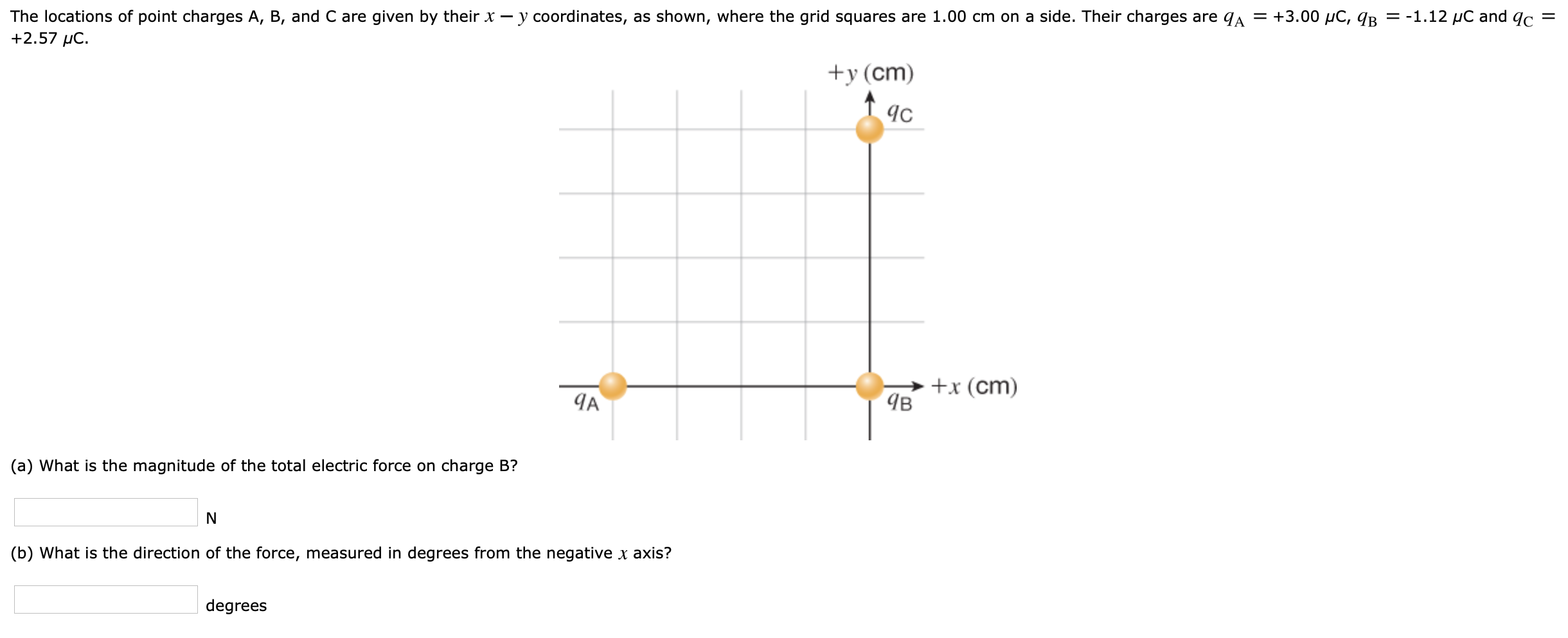 Solved Three positive point charges (A, B, and C) lie along | Chegg.com