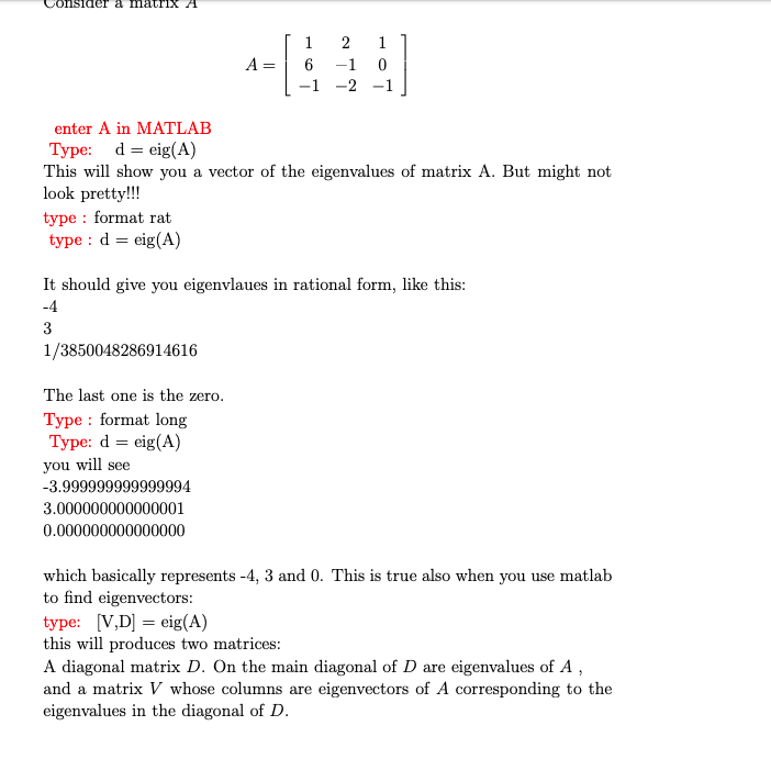 Solved Consider a matrix A [ 1 A= | 6 [-1 2 -1 -2 1 0 -1 ] | Chegg.com