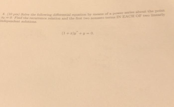 Solved series about the point (10 pto) Solve the following | Chegg.com