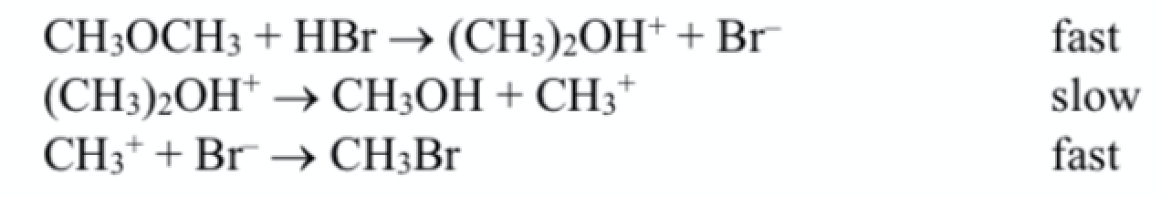 Solved CH3OCH3 + HBr → (CH3)2OH+ + Br (CH3)2OH → CH3OH + CH3 | Chegg.com