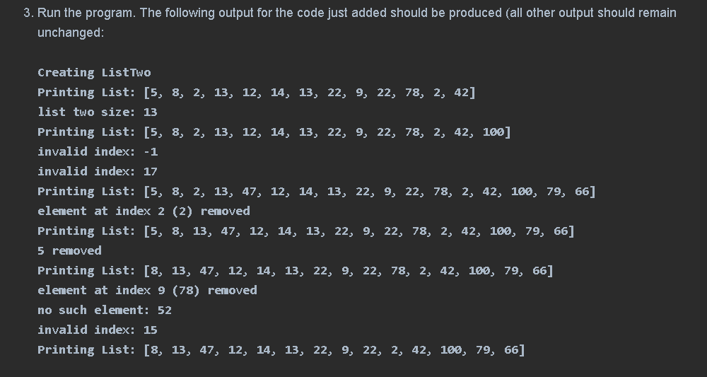 Solved 1. Add the following code to the main method: public | Chegg.com