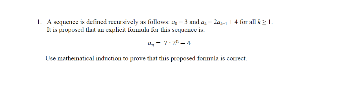Solved A sequence is defined recursively as follows: a0=3 | Chegg.com