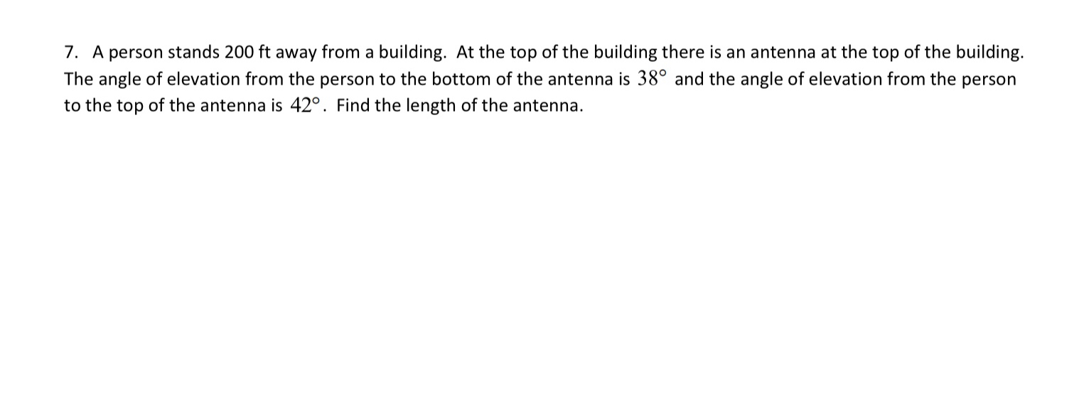 Solved 7. A person stands 200 ft away from a building. At | Chegg.com