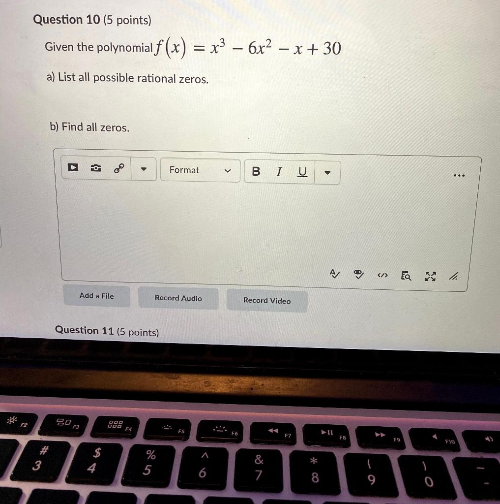 Solved Question 10 (5 points) Given the polynomial f (x) = | Chegg.com