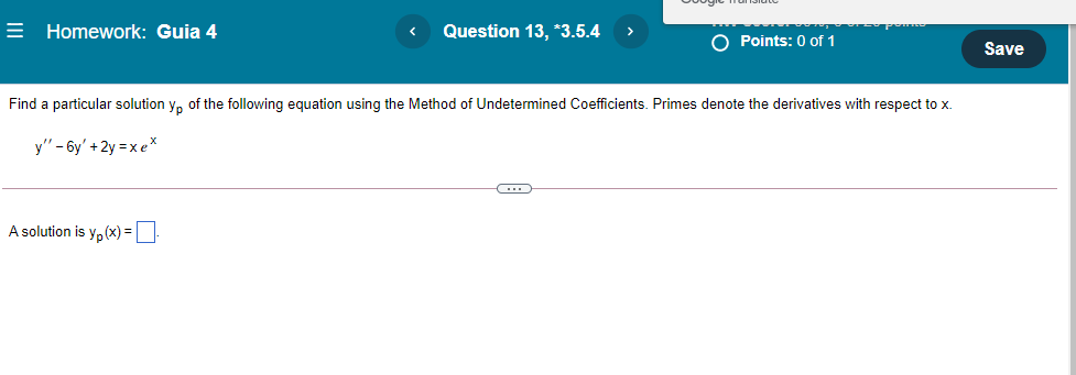 Solved = Homework: Guia 4 Question 13, *3.5.4 O Points: 0 of | Chegg.com