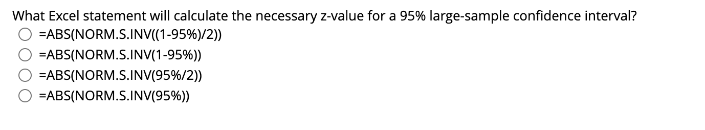 Solved What Excel statement will calculate the necessary | Chegg.com