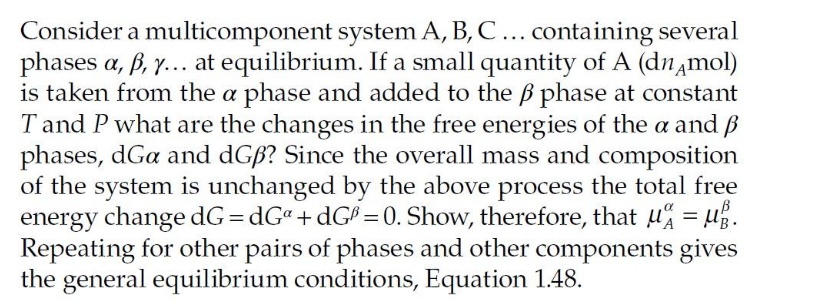 Solved Consider a multicomponent system A, B, C ... | Chegg.com