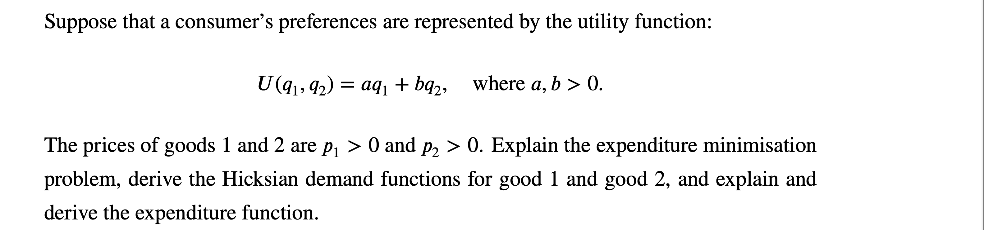 Solved Suppose that a consumer's preferences are represented | Chegg.com