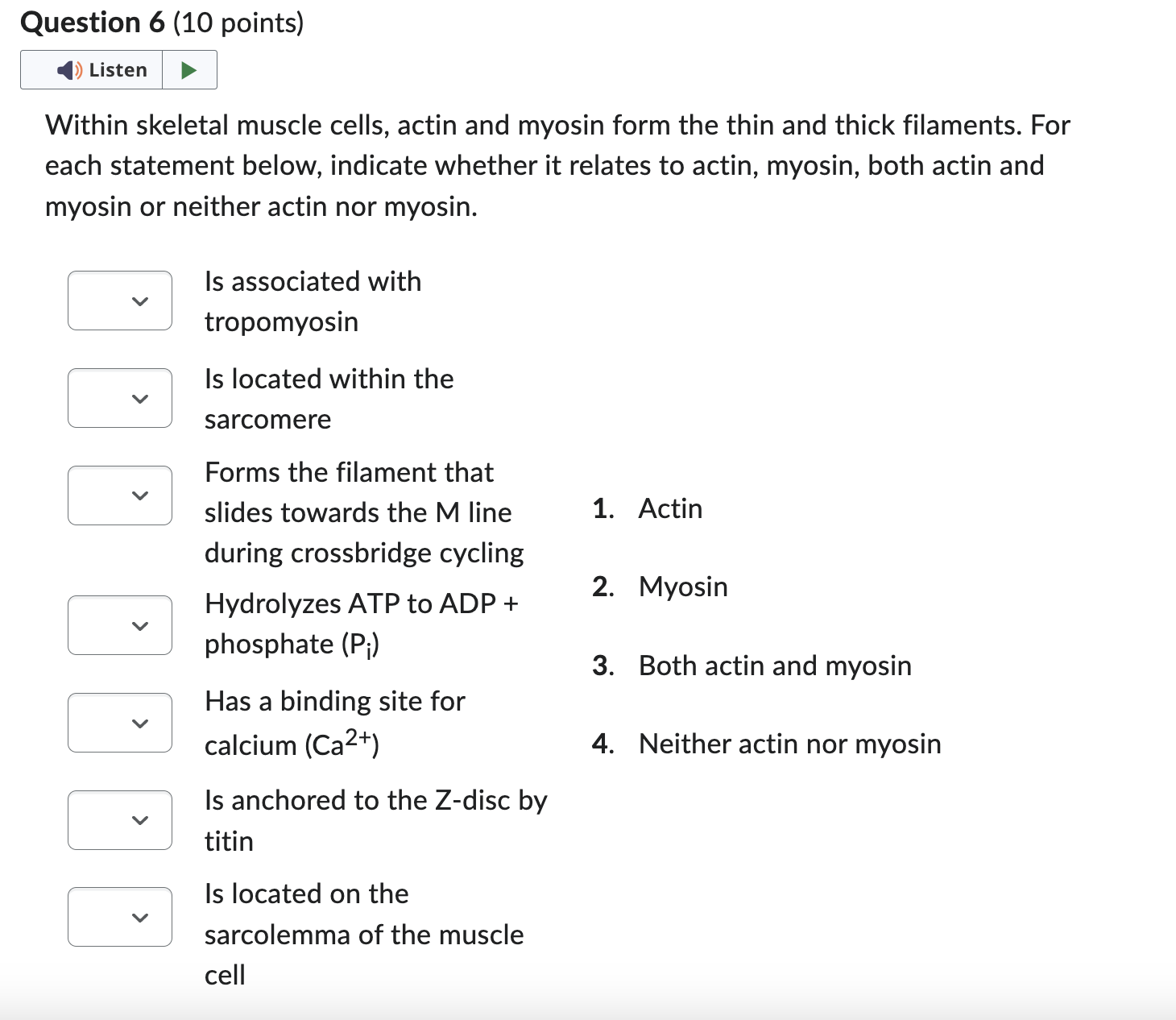 Solved Within skeletal muscle cells, actin and myosin form | Chegg.com