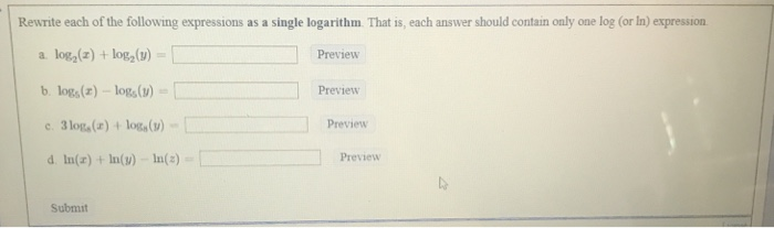 Solved Rewrite each of the following expressions as a single | Chegg.com