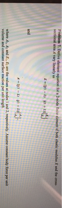 Solved Problem 7. Derive element equation for a 2-node | Chegg.com