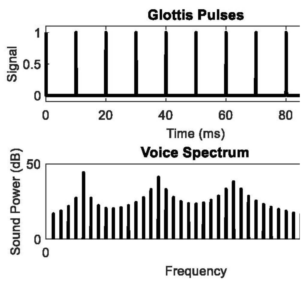 The top figure below shows a graph of glottis pulses | Chegg.com