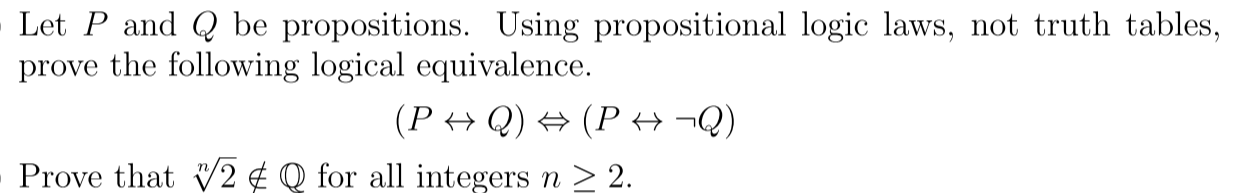 Solved Let P and Q be propositions. Using propositional | Chegg.com