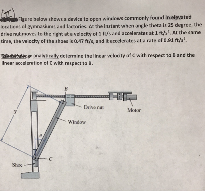 Solved Figure below shows a device to open windows commonly | Chegg.com