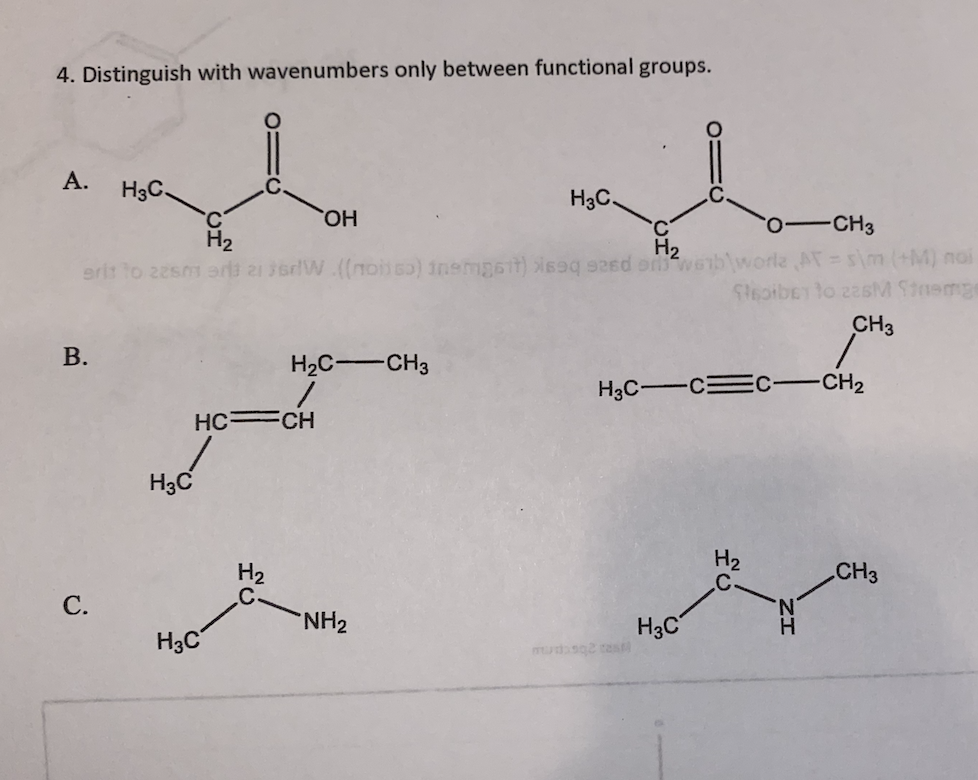 Solved 4. Distinguish with wavenumbers only between | Chegg.com