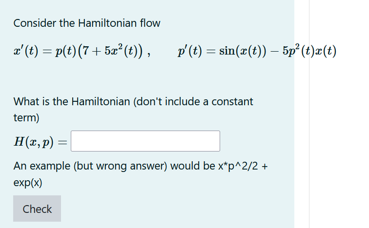 Solved Consider the Hamiltonian flow x' (t) = | Chegg.com