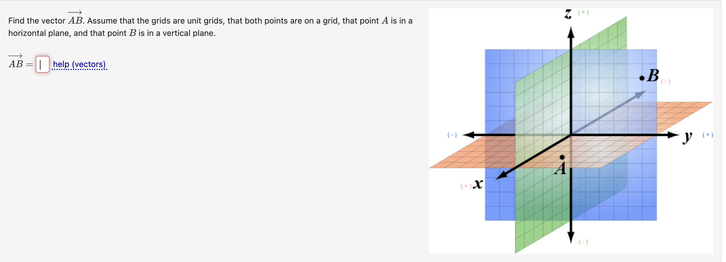 Solved by an EXPERT Find the vector vec(AB). ﻿Assume that the grids are | Chegg.com