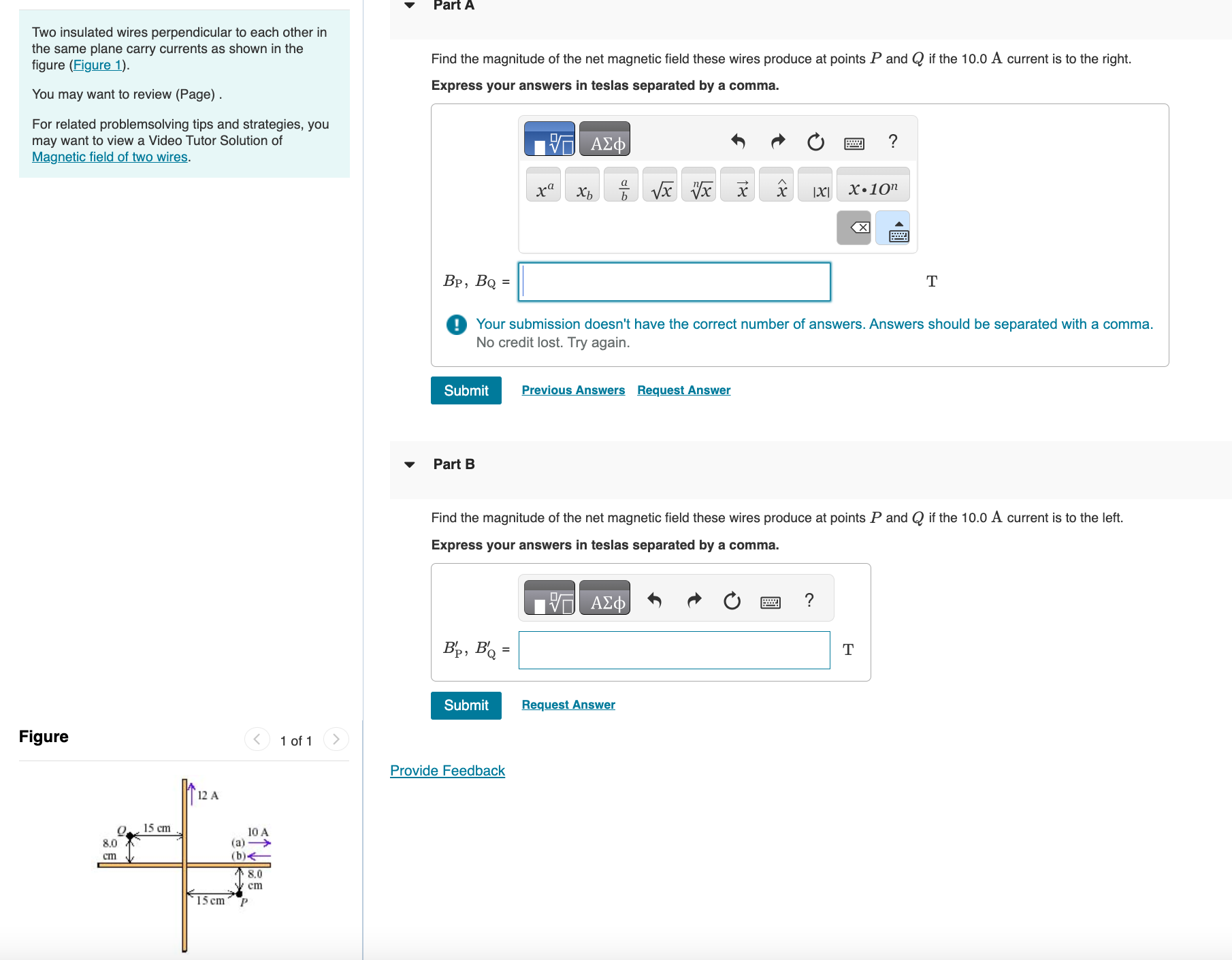 Solved Two insulated wires perpendicular to each other in | Chegg.com