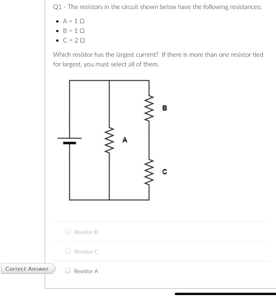 Solved Q1 - The resistors in the circuit shown below have | Chegg.com