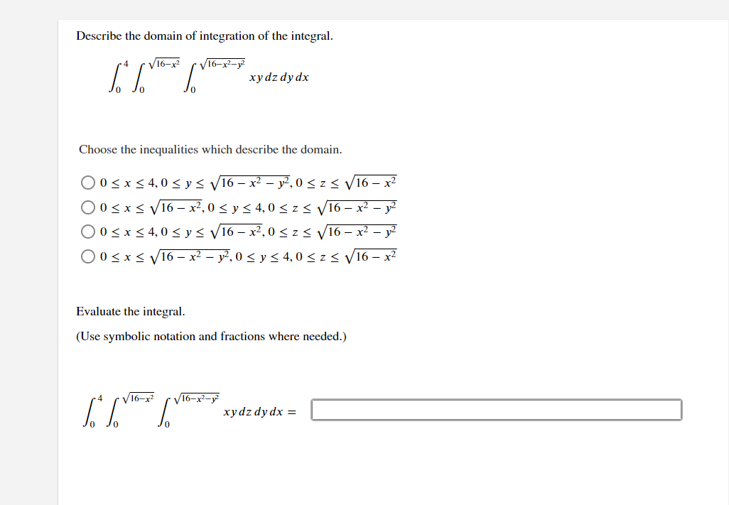 solved-describe-the-domain-of-integration-of-the-integral-chegg