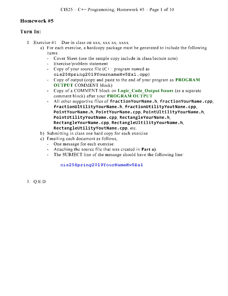 CIS25-C+-Programming, Homework #5-Page 1 of 10 | Chegg.com
