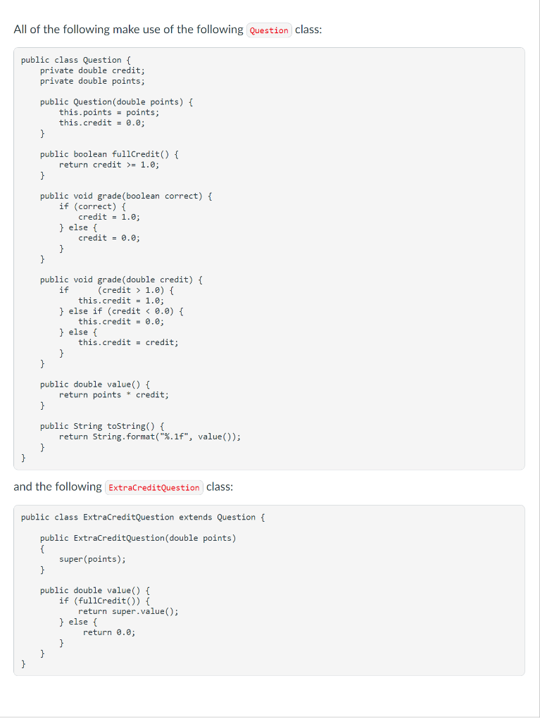 Solved All of the following make use of the following | Chegg.com