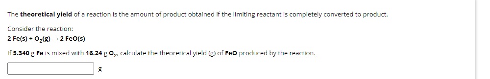 Solved The theoretical yield of a reaction is the amount of | Chegg.com