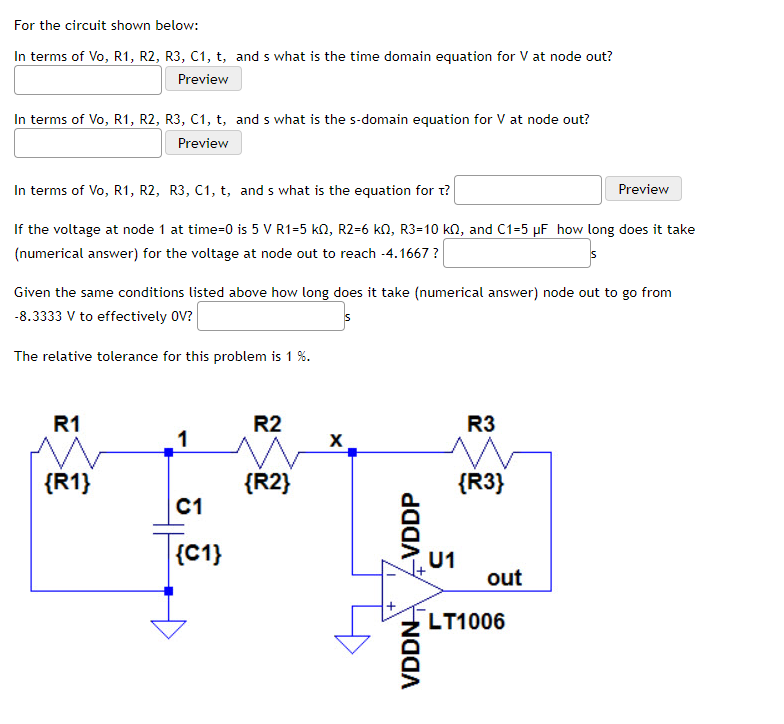 Solved For the circuit shown below: In terms of Vo, R1, R2, | Chegg.com