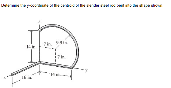 Solved Determine the y-coordinate of the centroid of the | Chegg.com