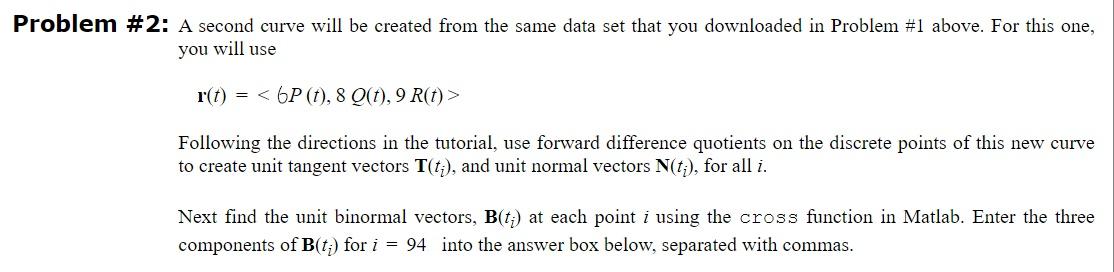 Solved Problem #2: A second curve will be created from the | Chegg.com