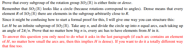 Solved יות Prove that every subgroup of the rotation group | Chegg.com