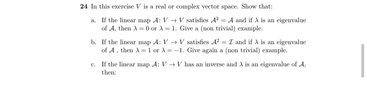 Solved 24 In this exercise V is a real or complex vector | Chegg.com