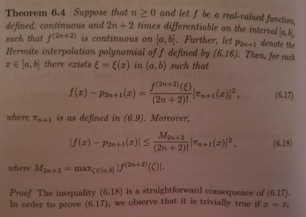 Solved 6.10 Construct the Hermite interpolation polynomial | Chegg.com