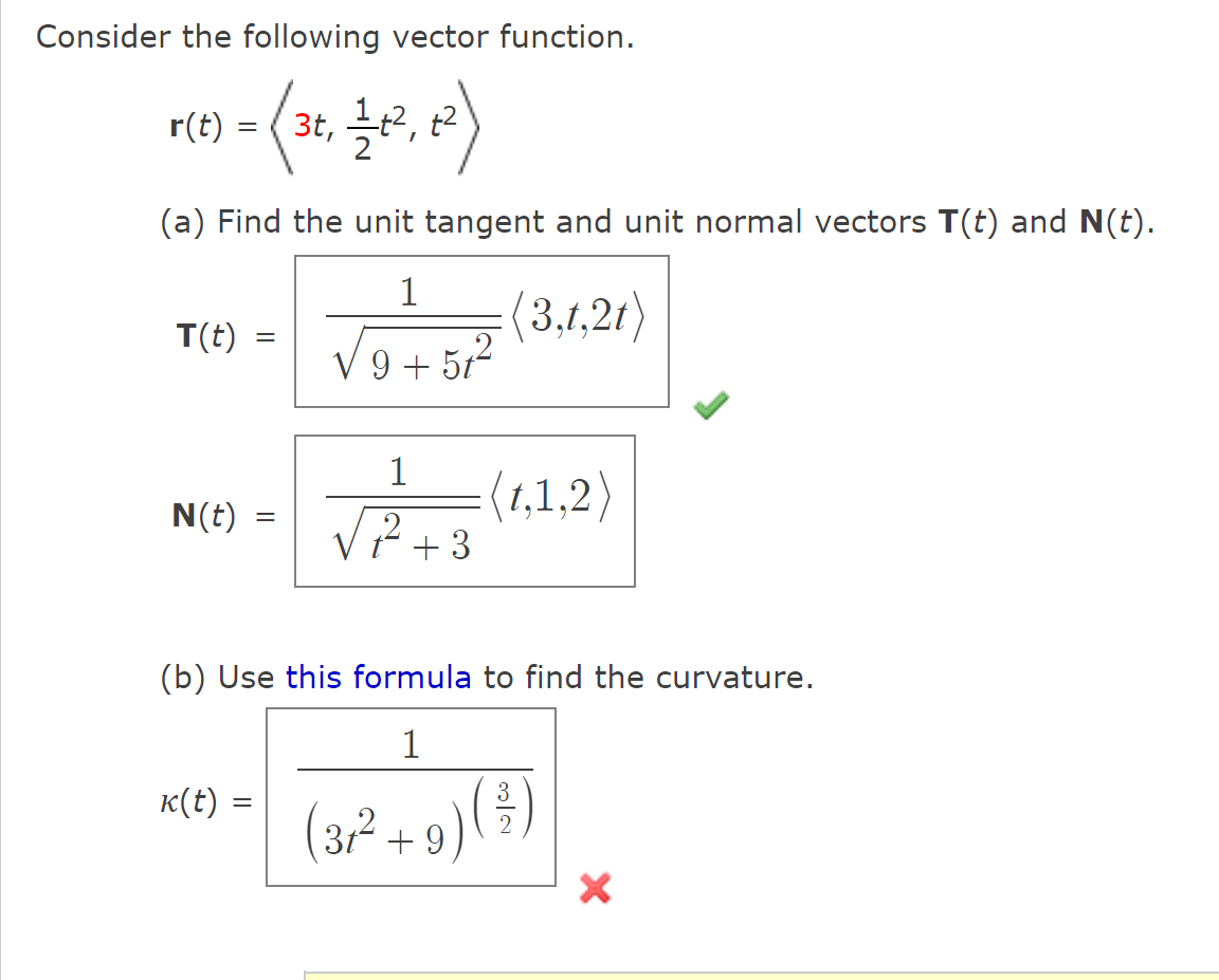 Solved Consider the following vector function. r(t) -- ( 3 , | Chegg.com