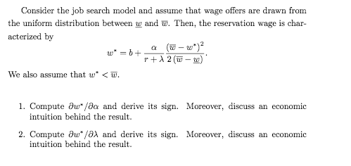 Solved Consider the job search model and assume that wage | Chegg.com