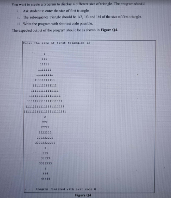 Solved You want to create a program to display 4 different | Chegg.com
