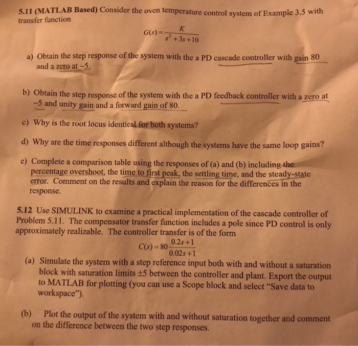 Solved 5. 1I (MATLAB Based) Consider the oven temperature | Chegg.com