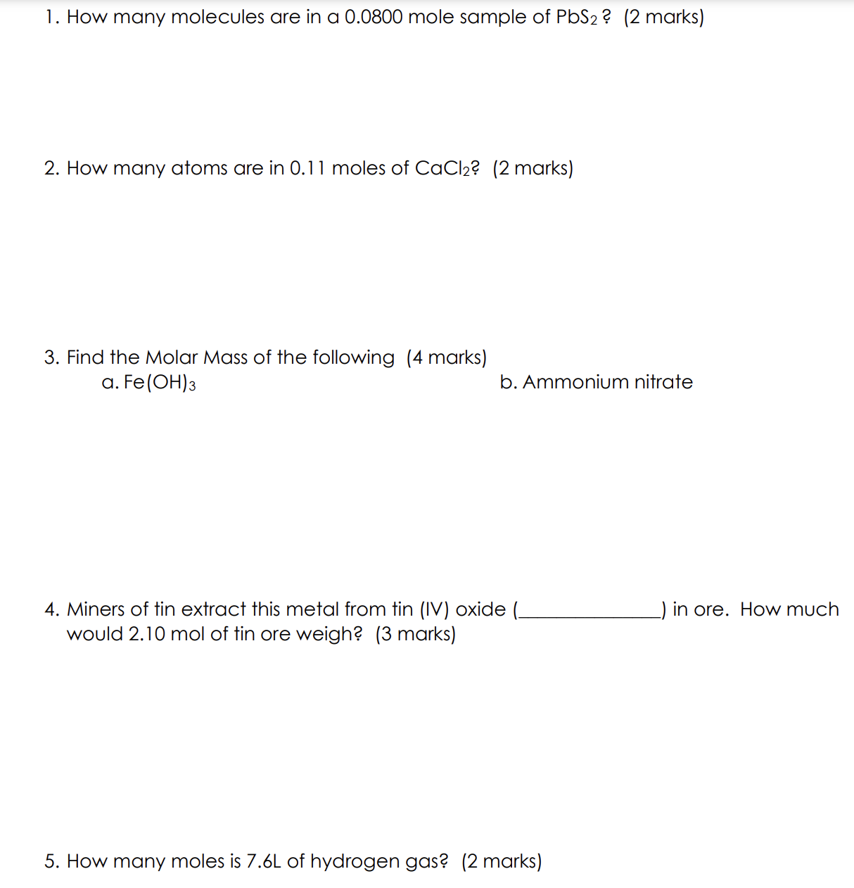 Solved 1. How many molecules are in a 0.0800 mole sample of | Chegg.com