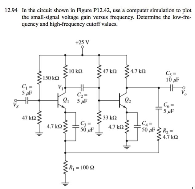 Solved 12.94 In the circuit shown in Figure P12.42, use a | Chegg.com