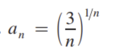 Solved an=(3n)1n | Chegg.com