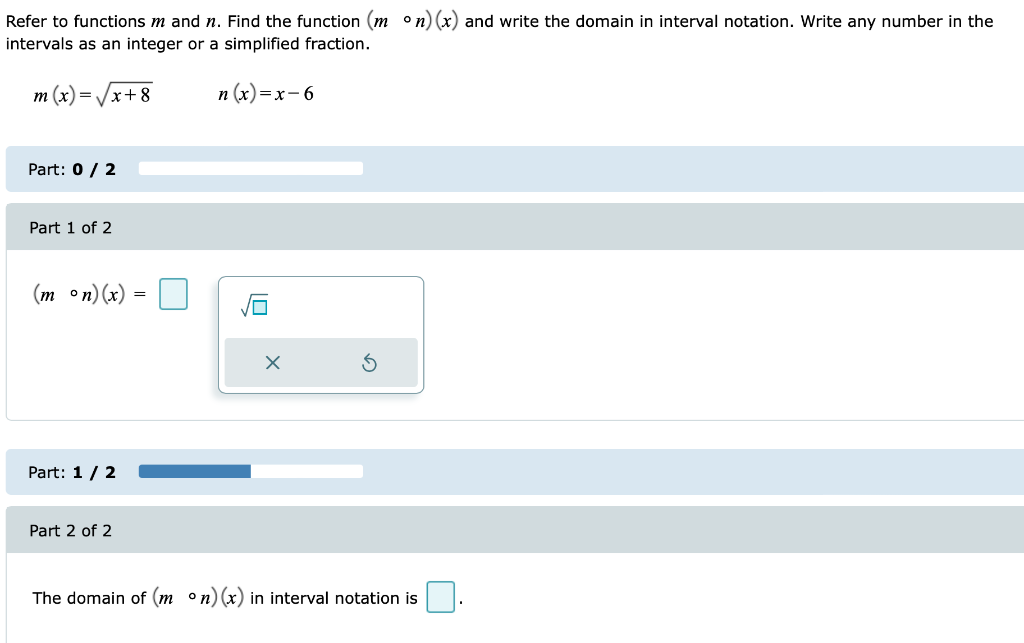 Solved Refer to functions m and n. Find the function | Chegg.com