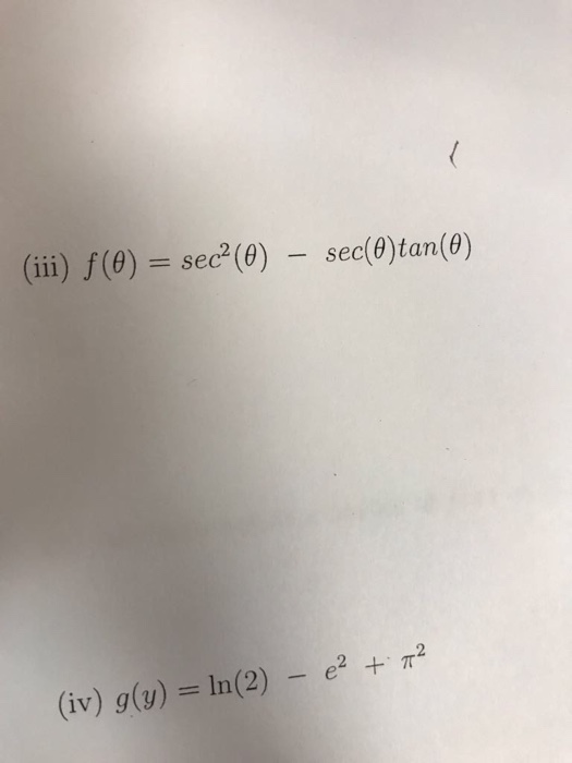 Solved f(theta) = sec^2 (theta) - sec(theta) tan(theta) | Chegg.com