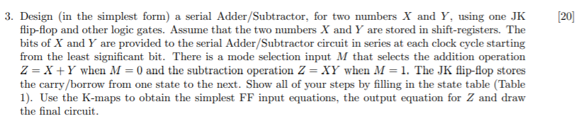Solved 201 3. Design in the simplest form) a serial | Chegg.com